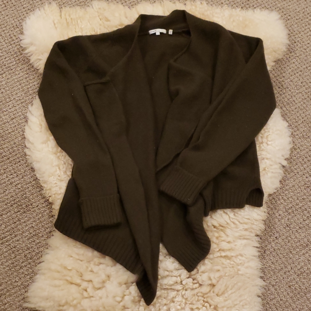 Vince Cashmere/Alpaca/Wool Drape Wrap Cardigan - Gem